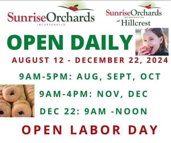 ARE WE OPEN LABOR DAY? YES! - Sunrise Orchards